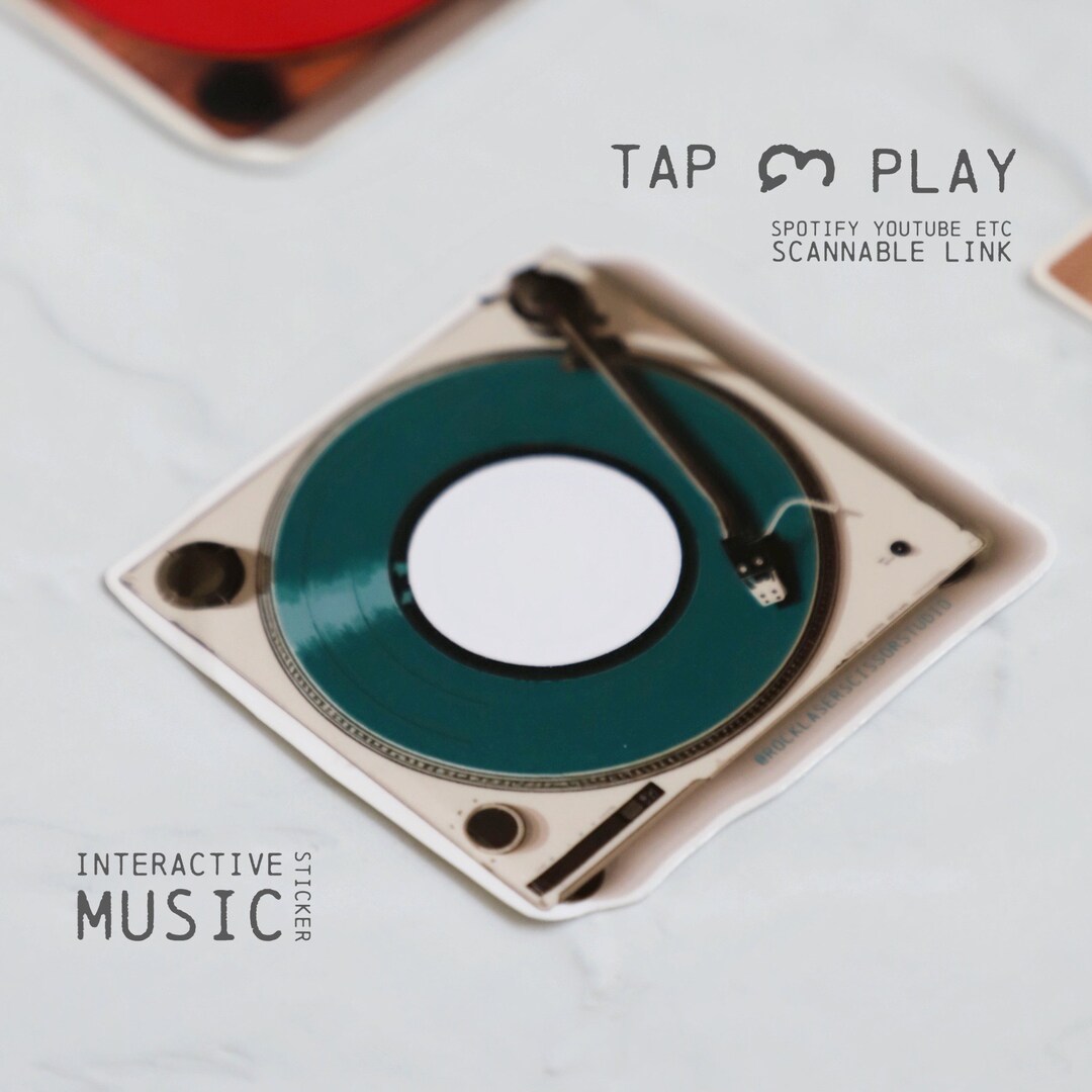 INTERACTIVE Scannable Music Sticker Turntable Mixtape W/ NFC Chip ...