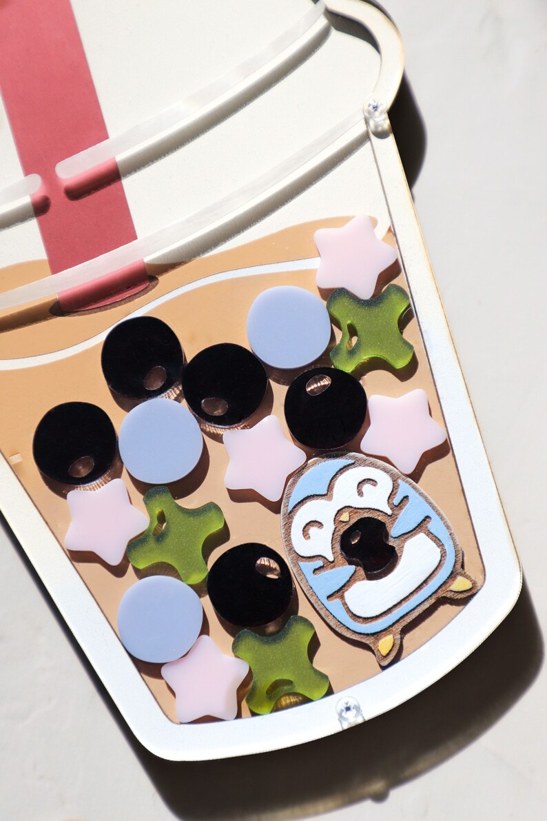 Digital SVG PDF ESP Reward Jar Bubble Tea Shaker W/ Penguin Charm Boba ...