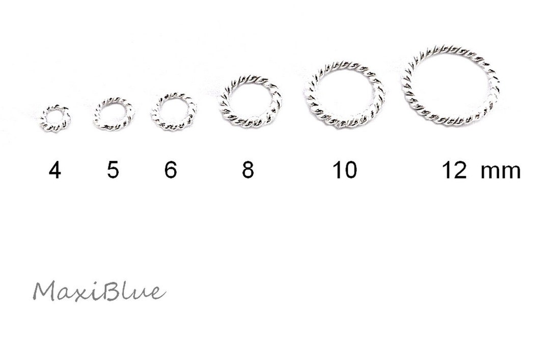 925/si. Twisted Jump Rings 4 Mm 5 Mm 6 Mm 8 Mm 10 Mm 12 Mm, Silver ...