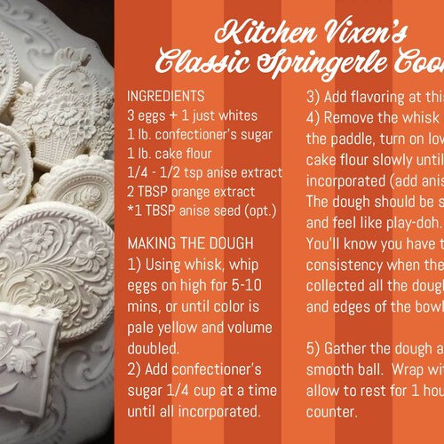 DO NOT Purchase KV Classic Springerle Recipe - Etsy