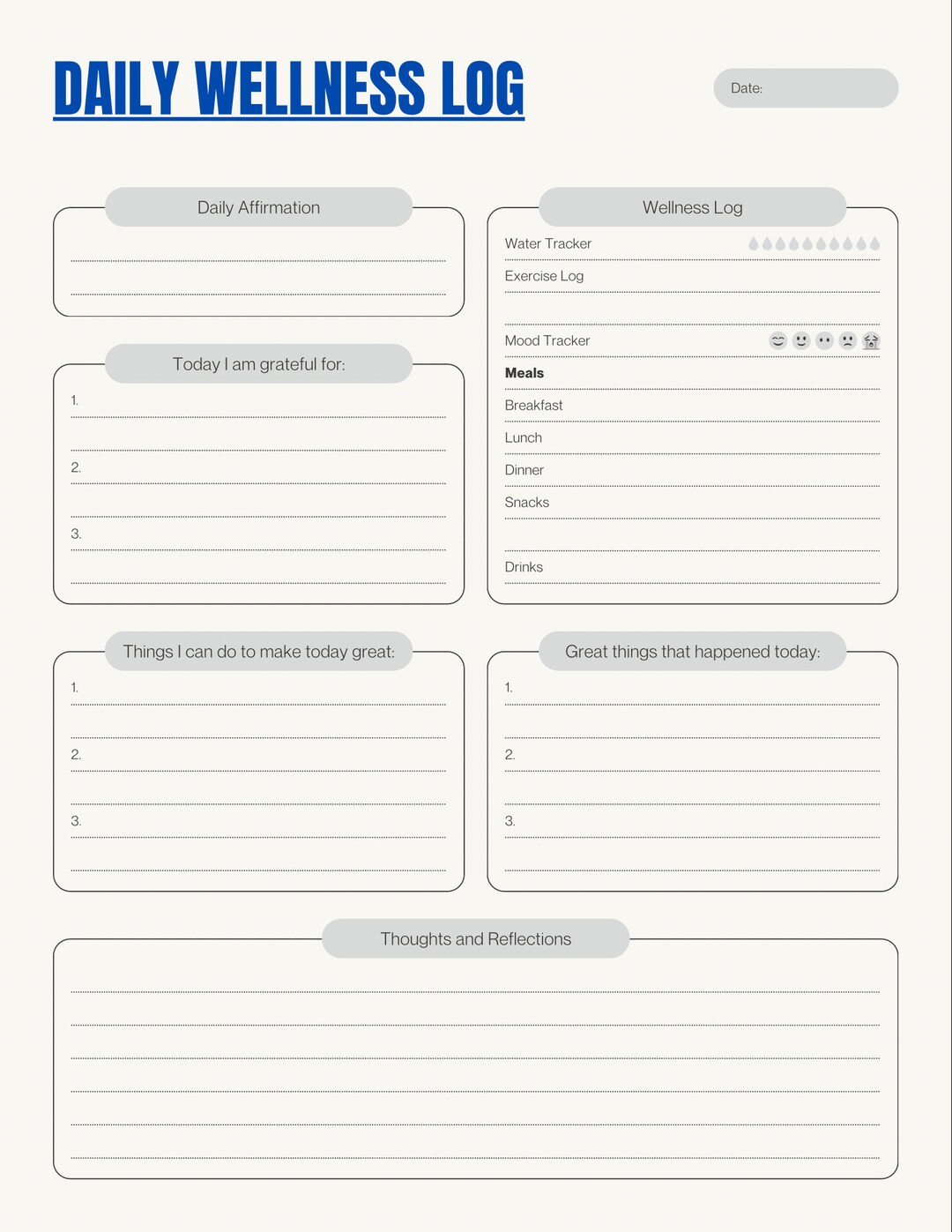Wellness Log - Etsy