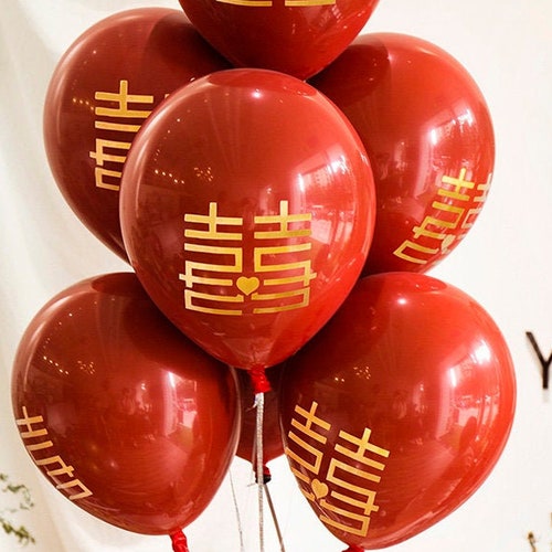 30 Pcs Chinese Wedding Balloons Red and Gold Balloons - Etsy Denmark