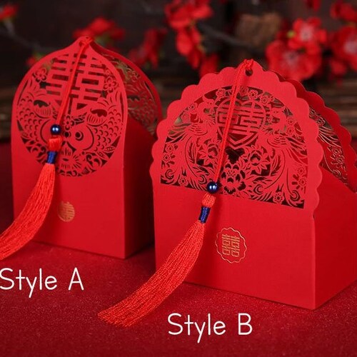 Chinese Wedding Favor Boxes Double Happiness Gift Boxes - Etsy