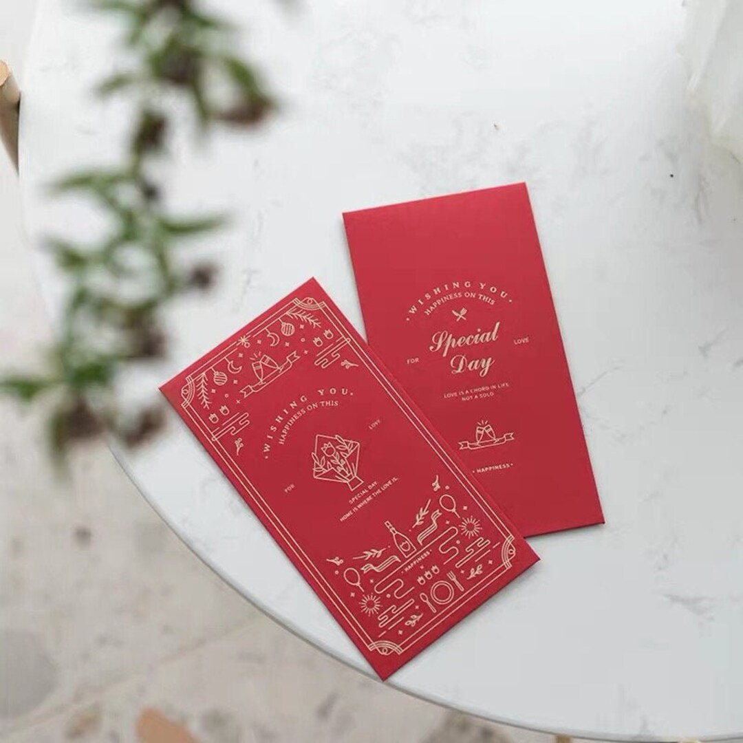 Well Wishes Chinese Wedding Money Envelopes, Red Packets set of 5 - Etsy