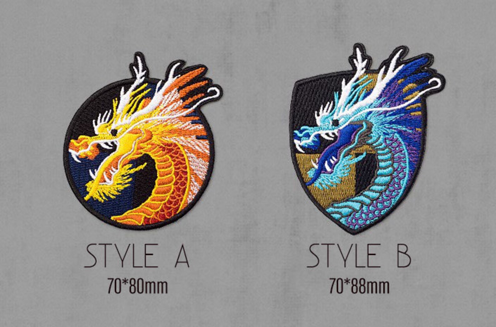 Chinese Dragon Badge Cloth Patch 2 Styles Available | Etsy