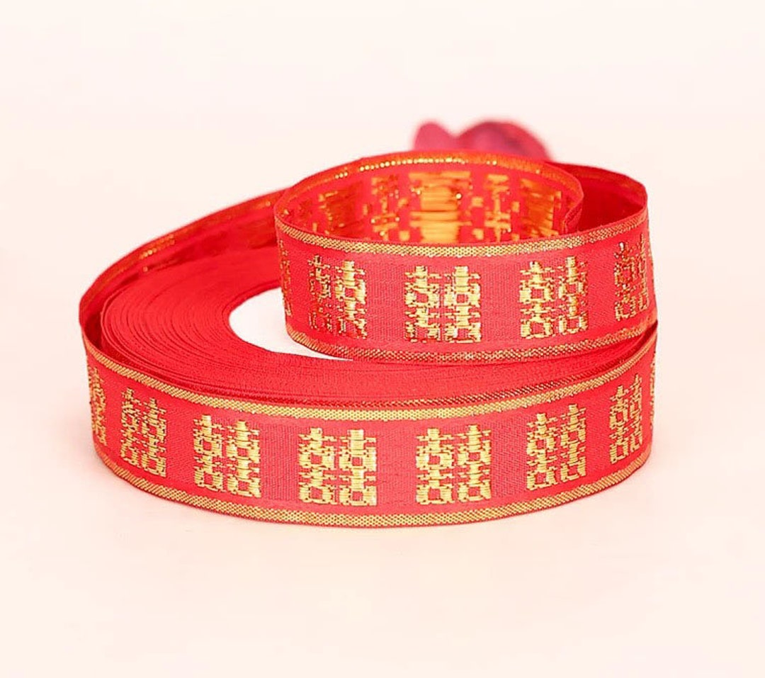 Chinese Wedding 'double-happiness' Red Ribbon, Wedding Ribbon, Wedding ...