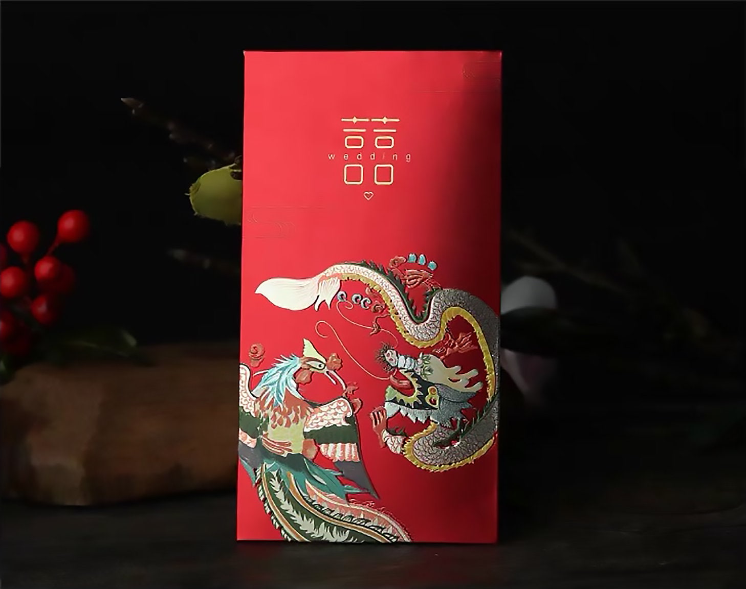 Chinese Wedding 'double-happiness' Wedding Red Packets With Dragon and ...