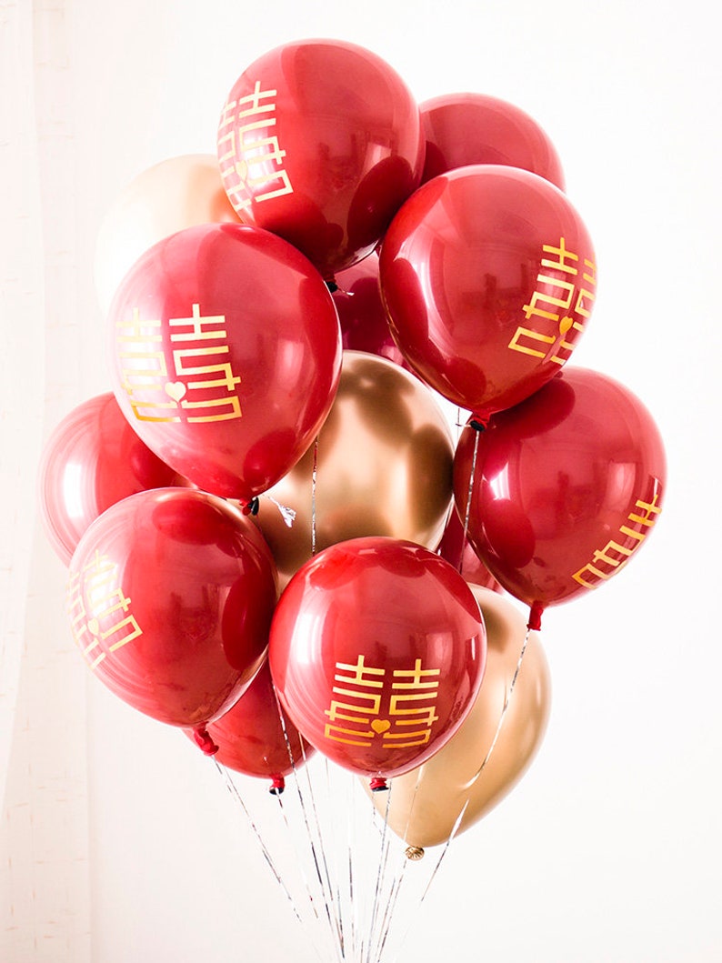 30 Pcs Chinese Wedding Balloons Red and Gold Balloons - Etsy Denmark