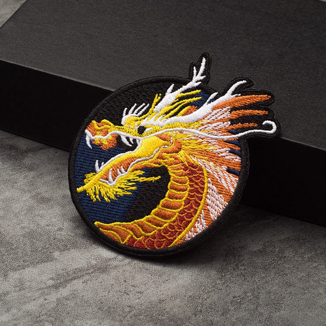 Chinese Dragon Badge Cloth Patch 2 Styles Available | Etsy