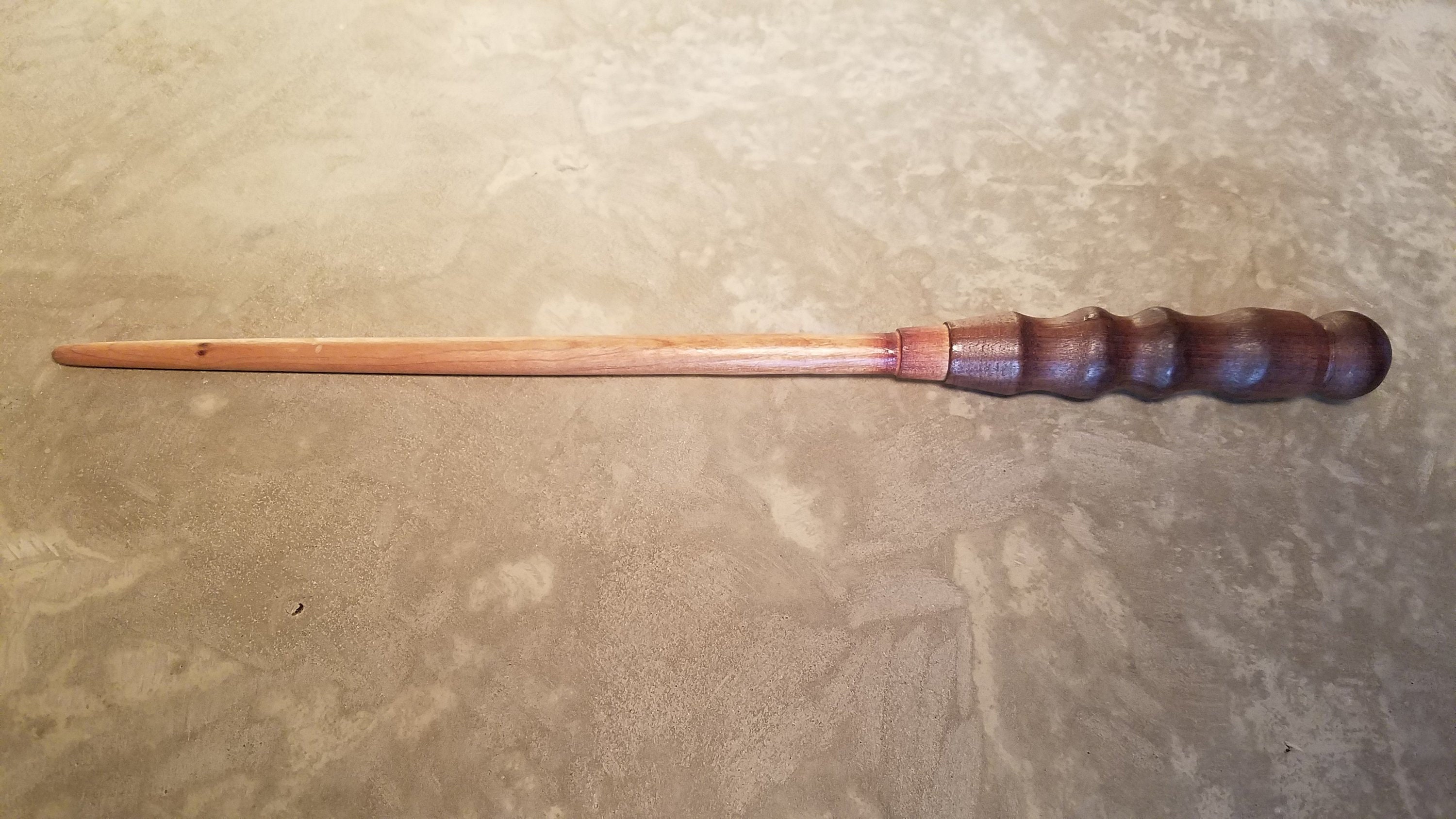 Hand Carved Walnut/cherry Wand 14 1/2 Inches - Etsy
