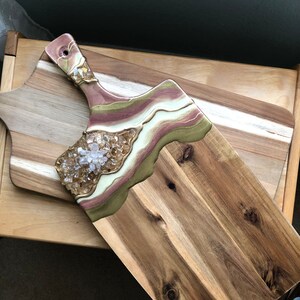 Geode Charcuterie Board Geode Inspired Art Rose Gold Resin - Etsy