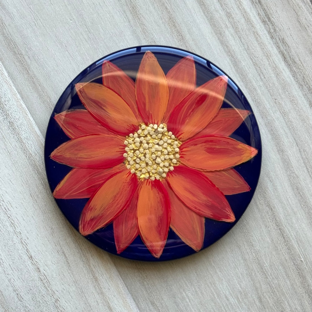 Flower Coaster, 4 Inch Round Coaster, 3D Flower Coaster, 3 Dimensional ...