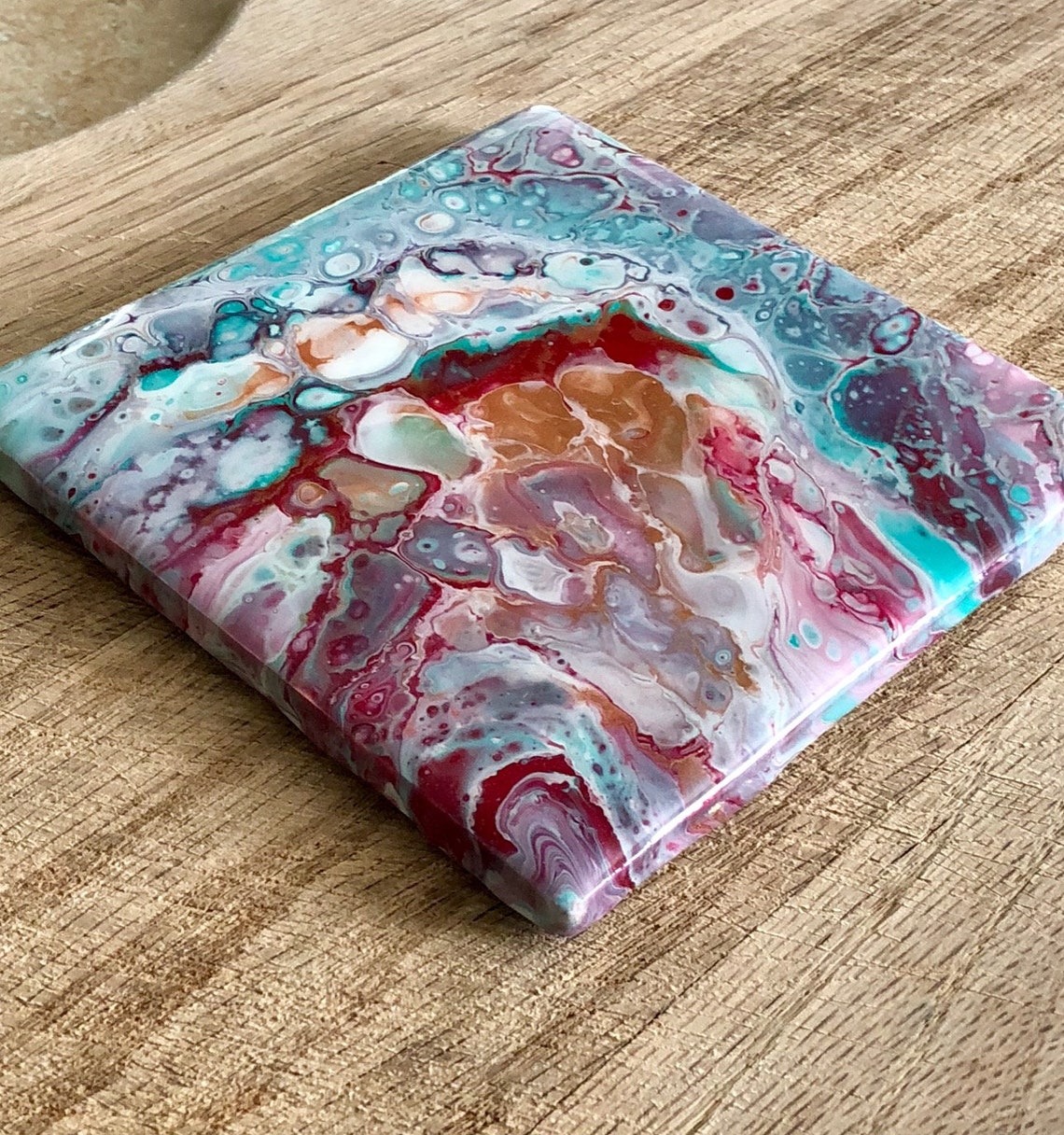 Coasters Square Coasters Square Tile Fluid Art Coasters - Etsy