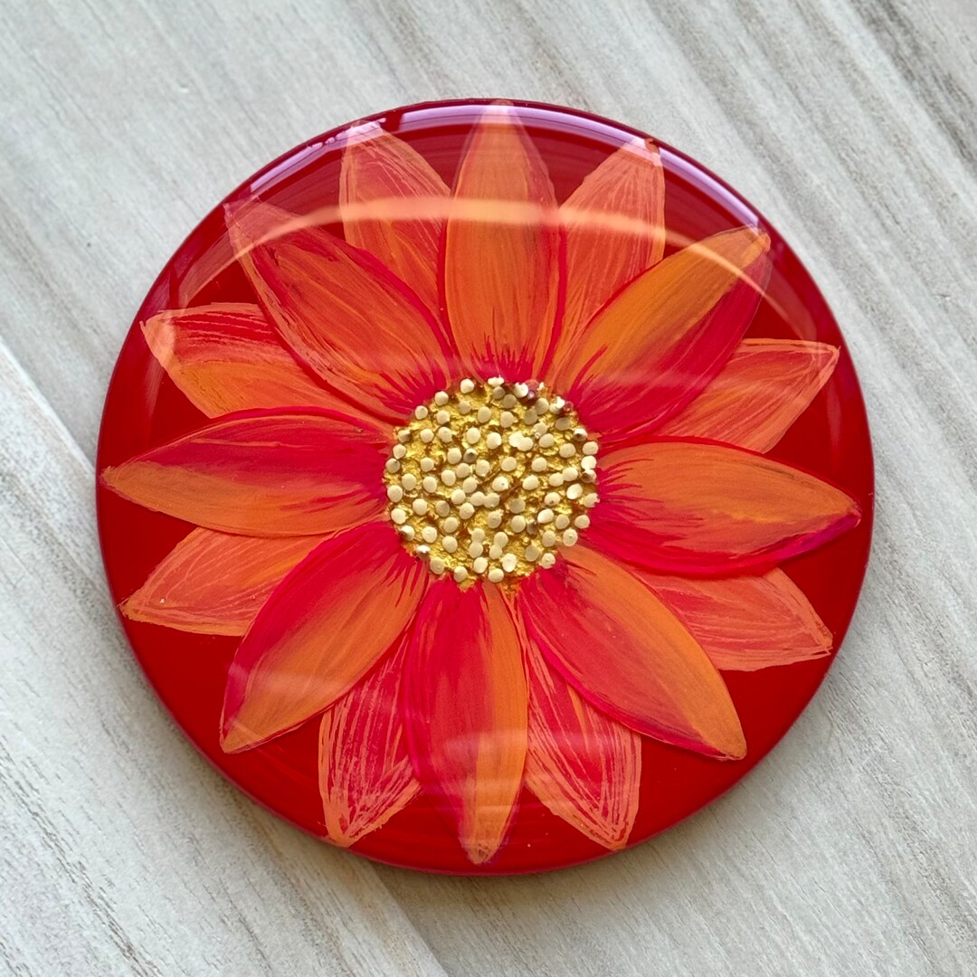 Flower Coaster, 4 Inch Round Coaster, 3D Flower Coaster, 3 Dimensional ...