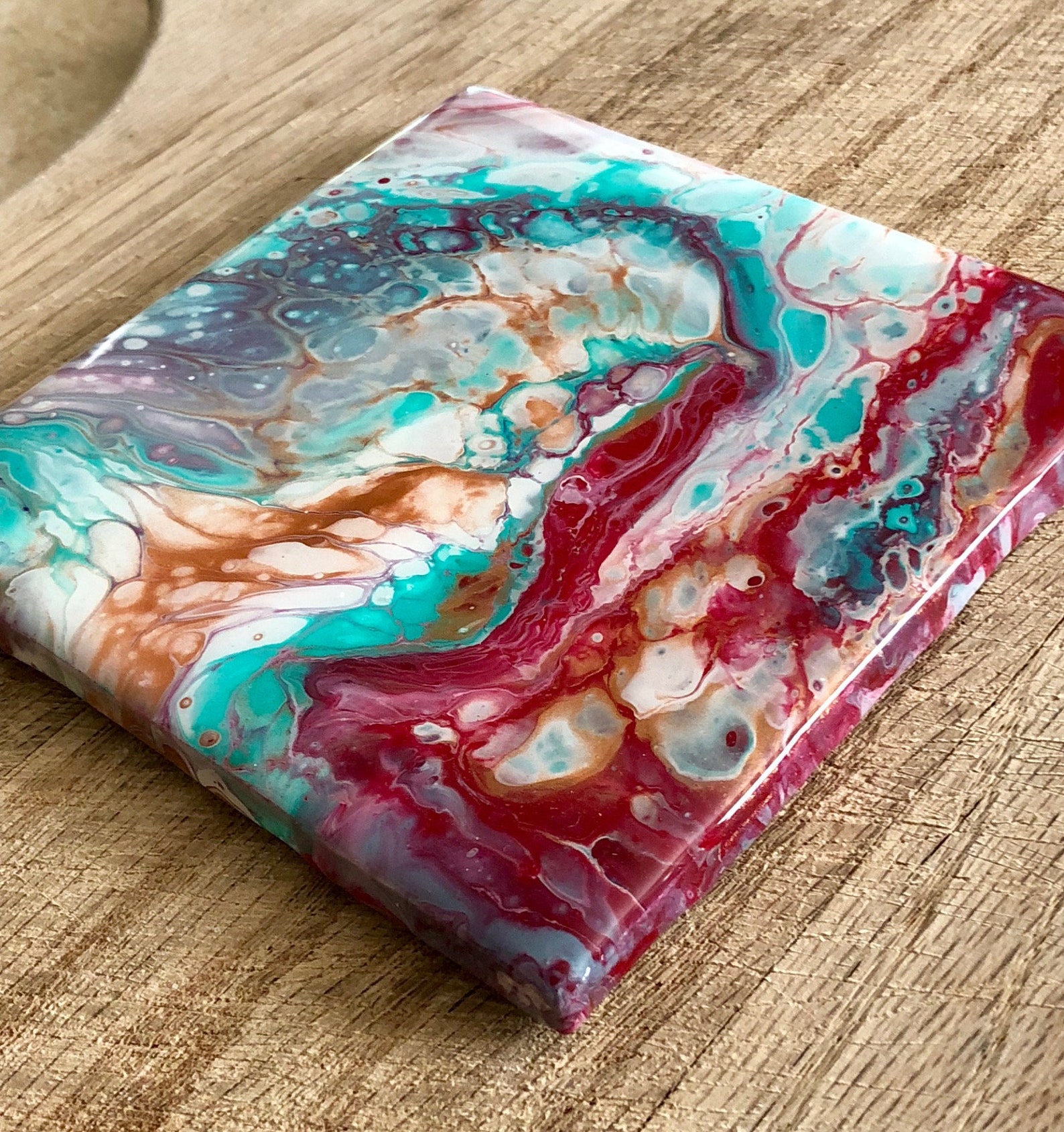 Coasters Square Coasters Square Tile Fluid Art Coasters - Etsy