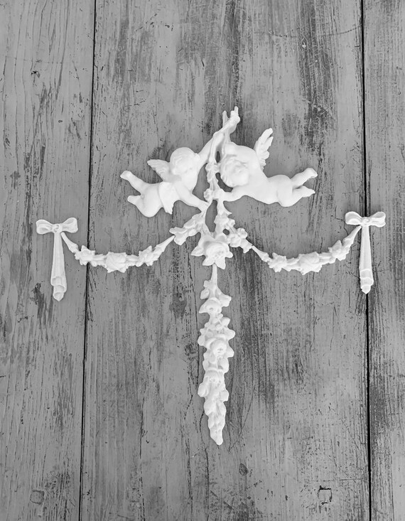 Cherubs With Rose Swags Bows and Vine of Roses 53-0708 - Etsy