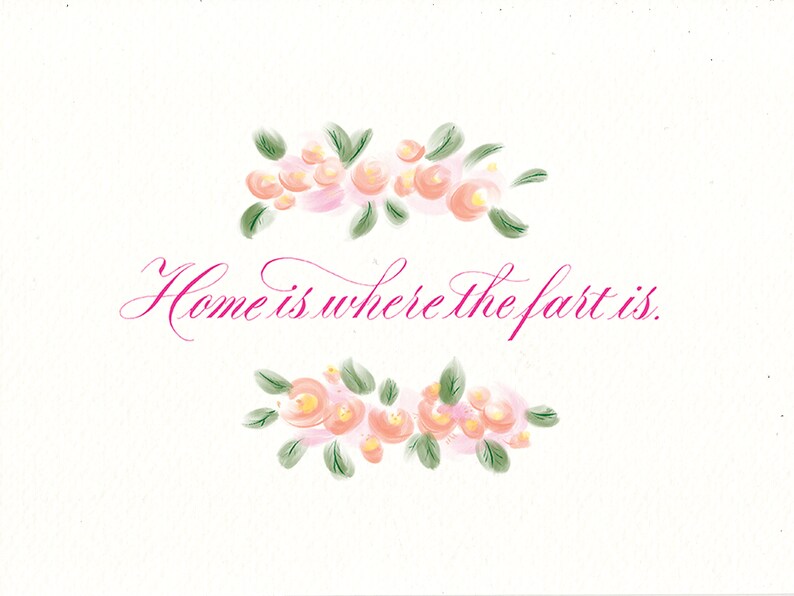 Home is Where the Fart is Calligraphy Print Art Decor 7 X 5 - Etsy