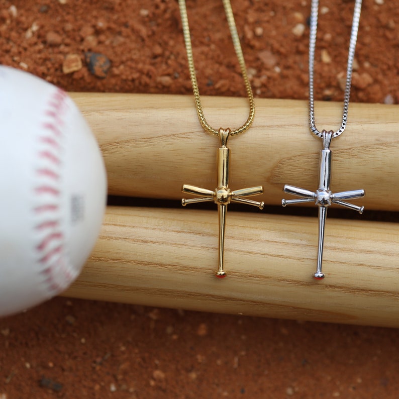 Baseball Bat Cross in Pure Italian Sterling Silver With Free, 18 Chain ...