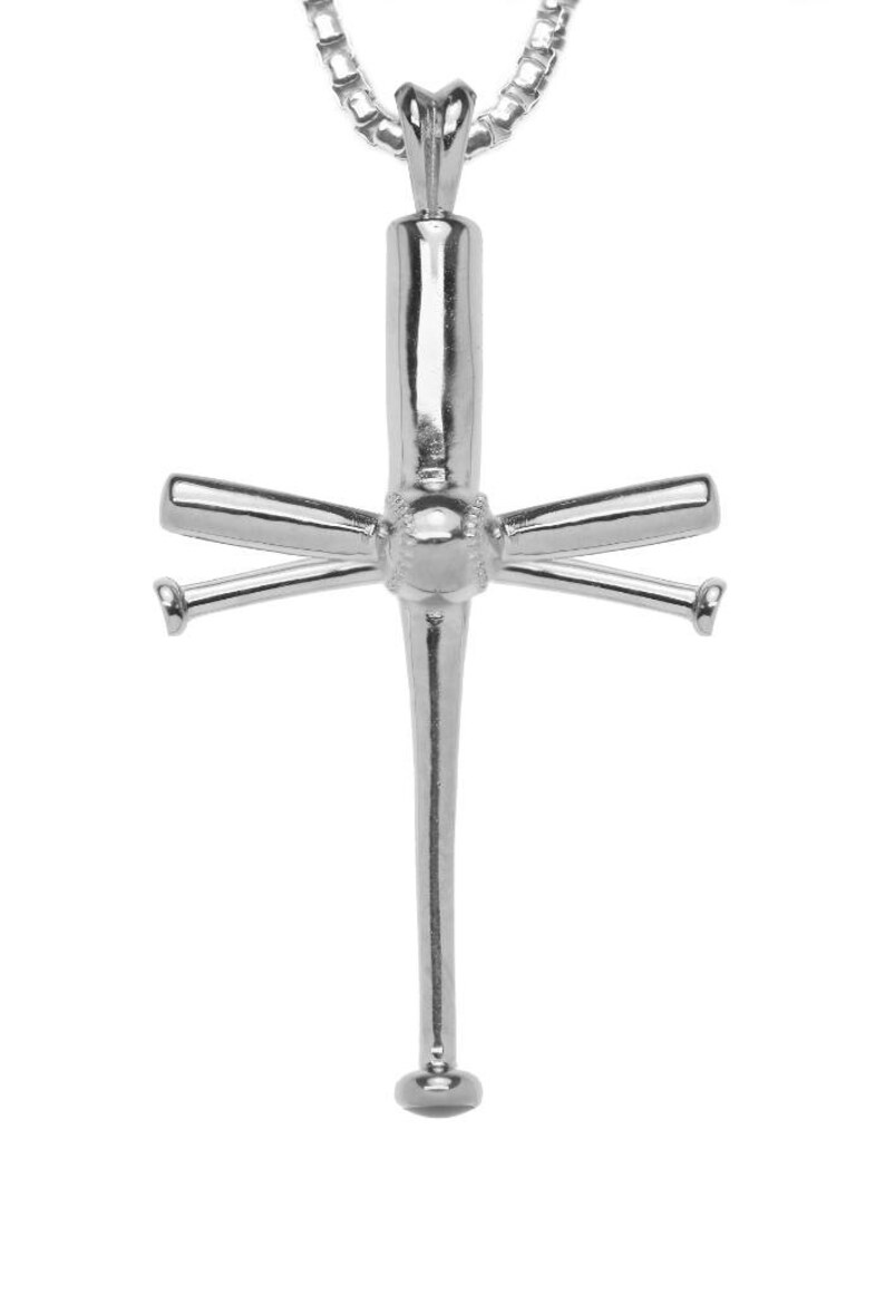 Baseball Bat Cross in Pure Italian Sterling Silver With Free, 18 Chain ...