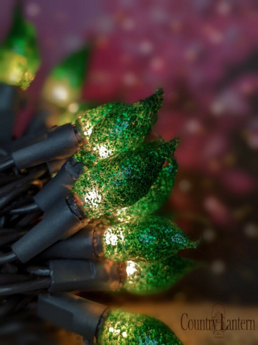 Mini Incandescent String Light 35 Count Emerald Luster Handmade - Etsy