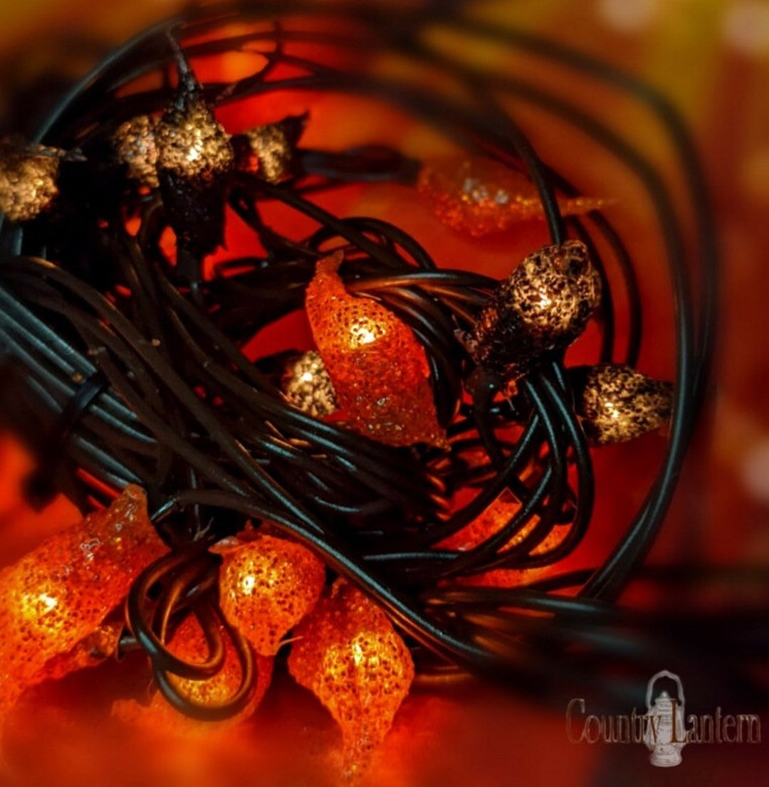 Teeny Incandescent String Light 20 Count Jack-o-lantern Handmade - Etsy