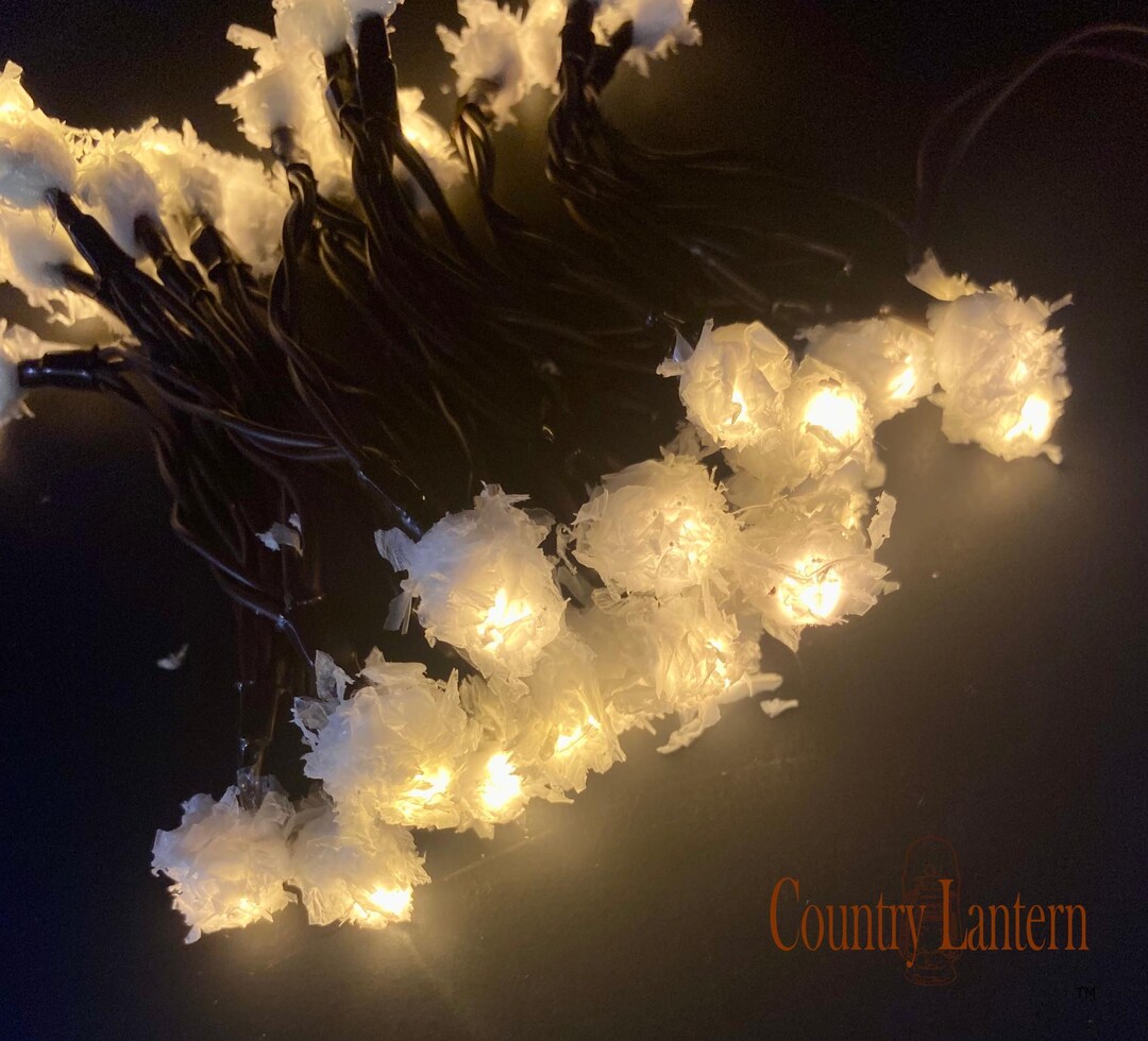 Battery Operated LED String Light 20 Count Snowball Handmade - Etsy