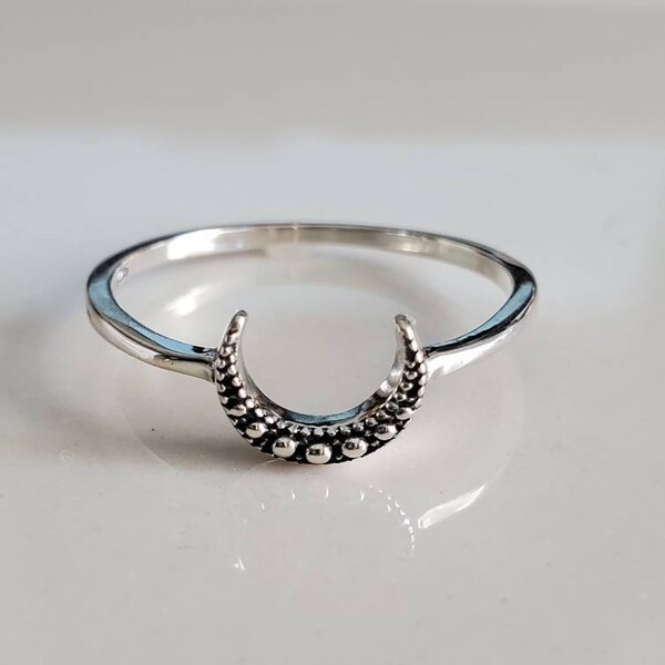 Silver Moon Ring - Etsy