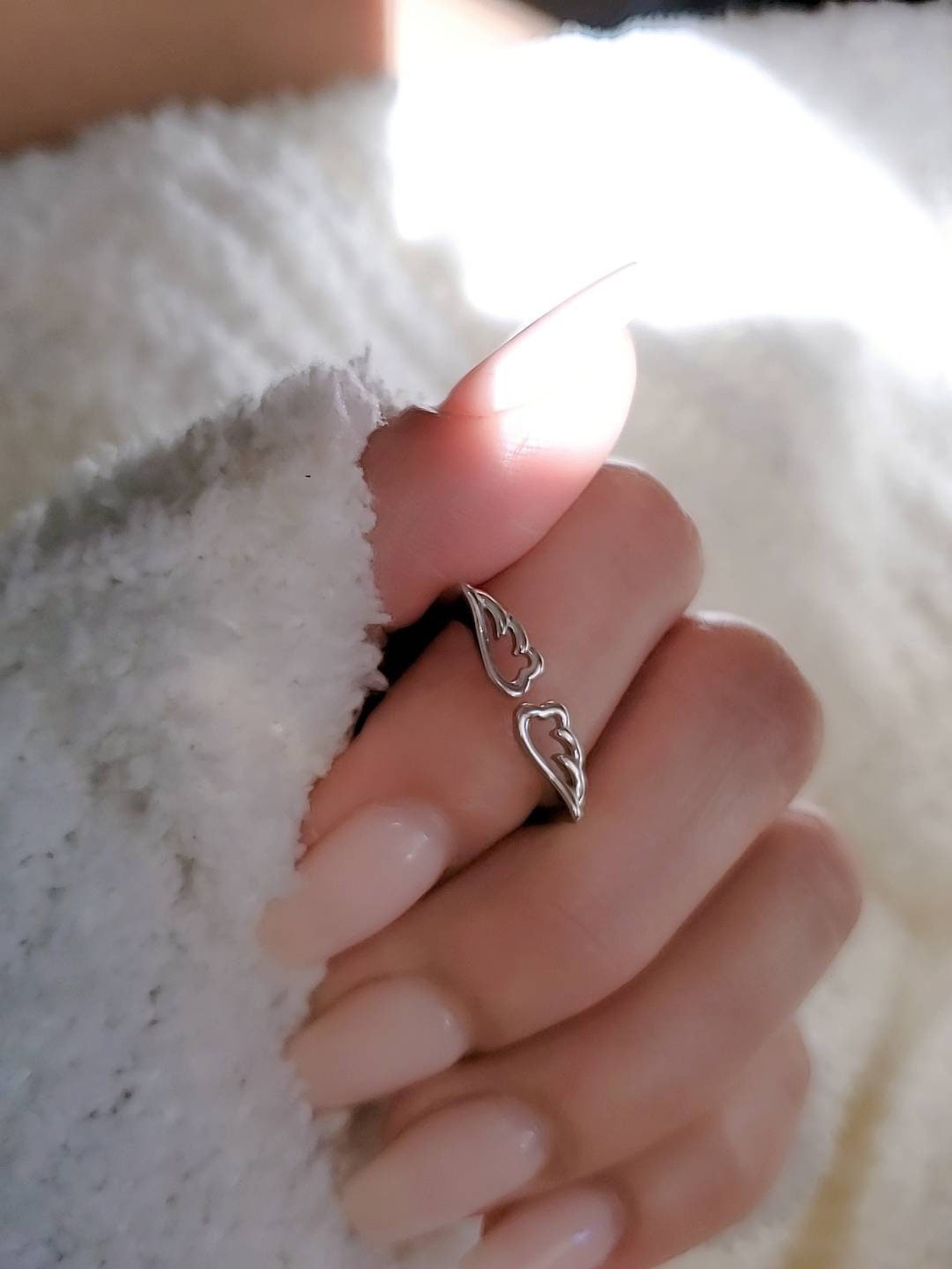 Wings Ring Sterling Silver Women Ring Spiritual Ring Angel - Etsy