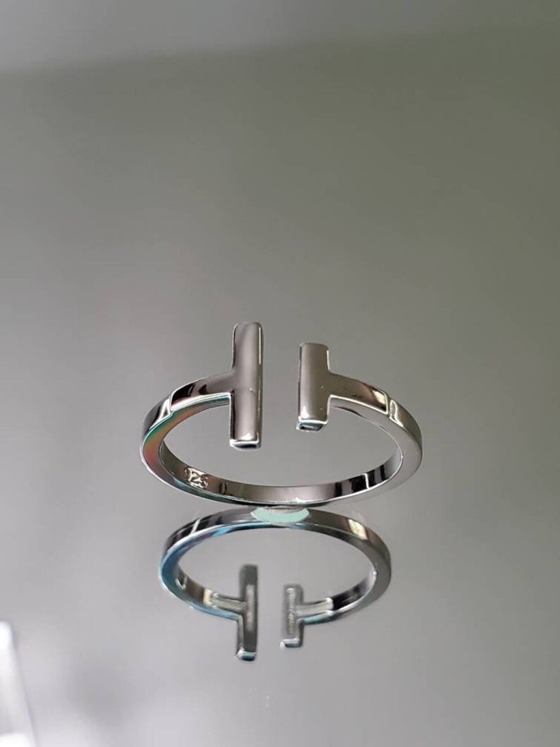 Bar Ring Sterling Silver Ring Double Bar Ring T Ring - Etsy