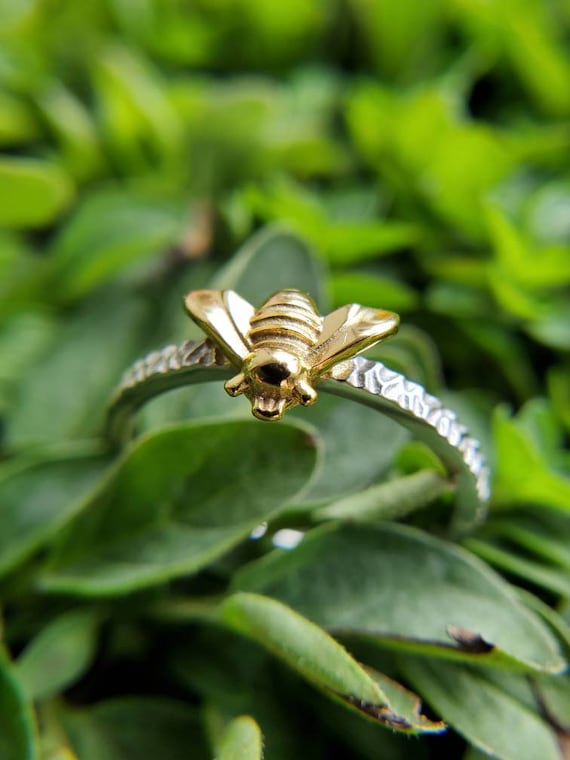Bumble Bee Ring Sterling Silver Bee Ring Gold Plated Ring - Etsy