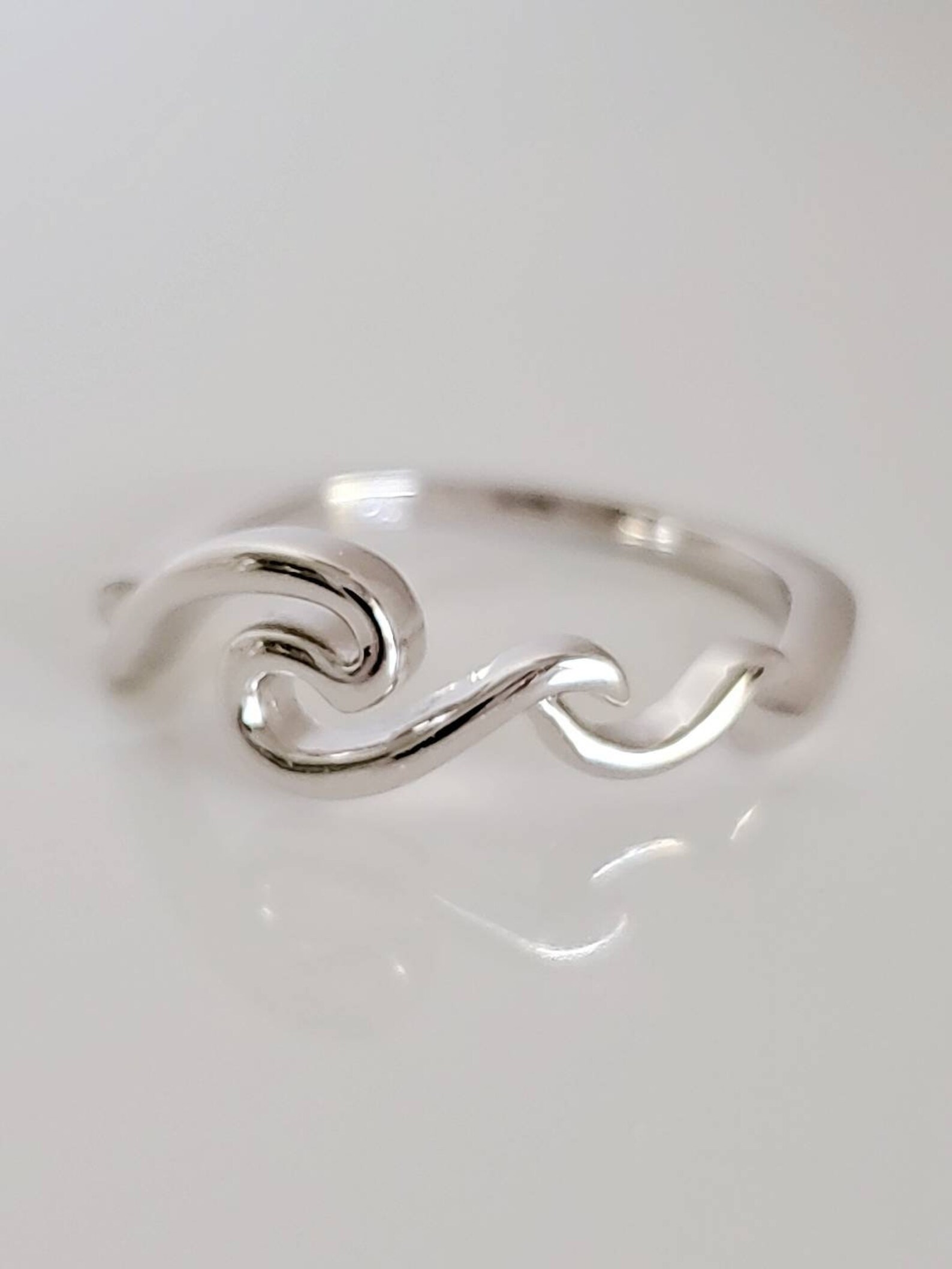 Sterling Silver Waves Ring, Rolling Wave Ring, Beach Wave Ring, Ocean ...