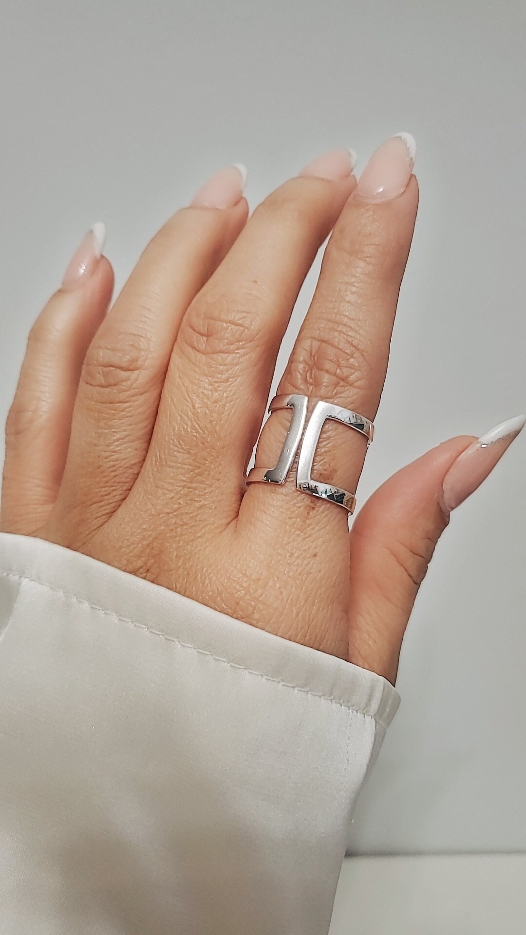 Sterling Silver Cuff Ring, Cage Ring, Geometric Ring, Trendy Jewelry ...
