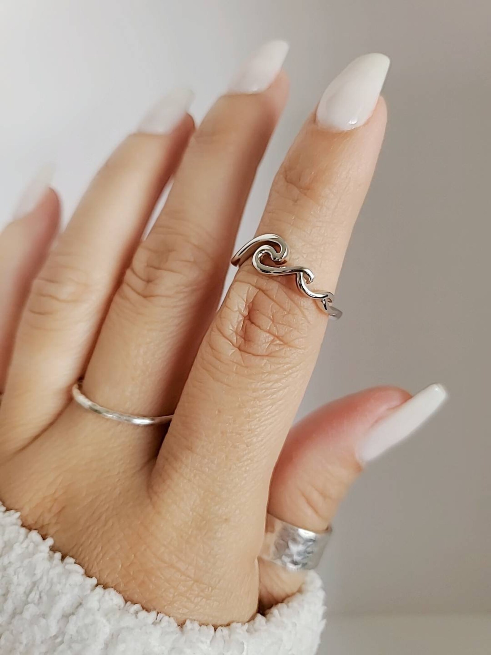 Sterling Silver Waves Ring, Rolling Wave Ring, Beach Wave Ring, Ocean ...