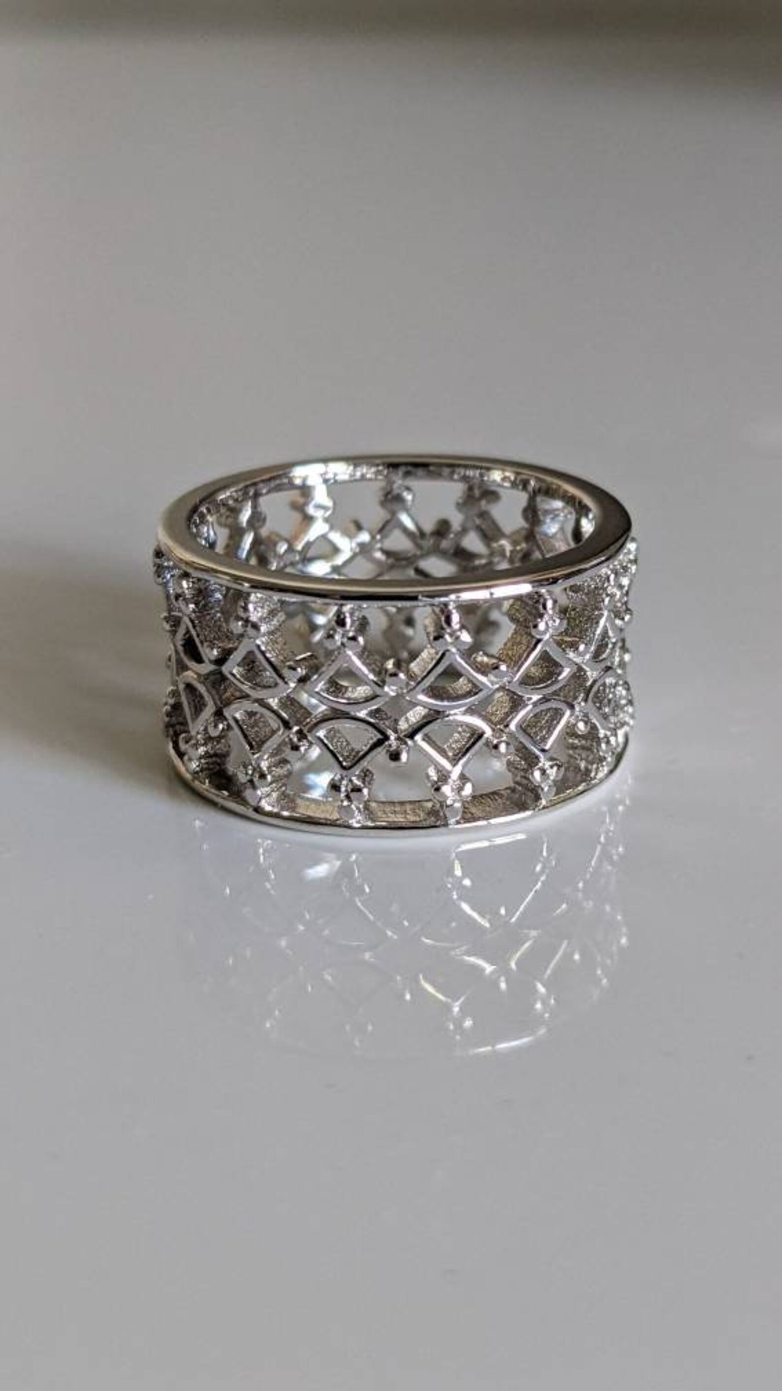 Sterling Silver Ring Wide Ring, Women's Band, 925 Silver, Statement ...