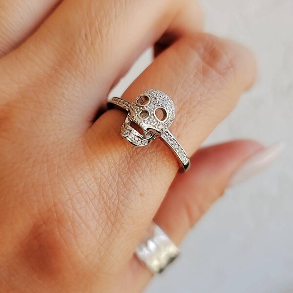 Silver Skull Ring - Etsy
