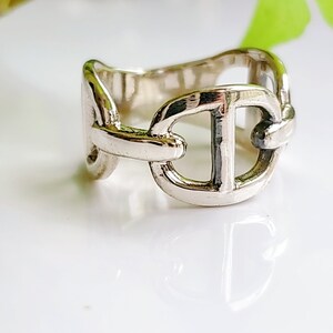 Large Sterling Silver Chain Ring, Sterling Silver Women Ring, Chain ...