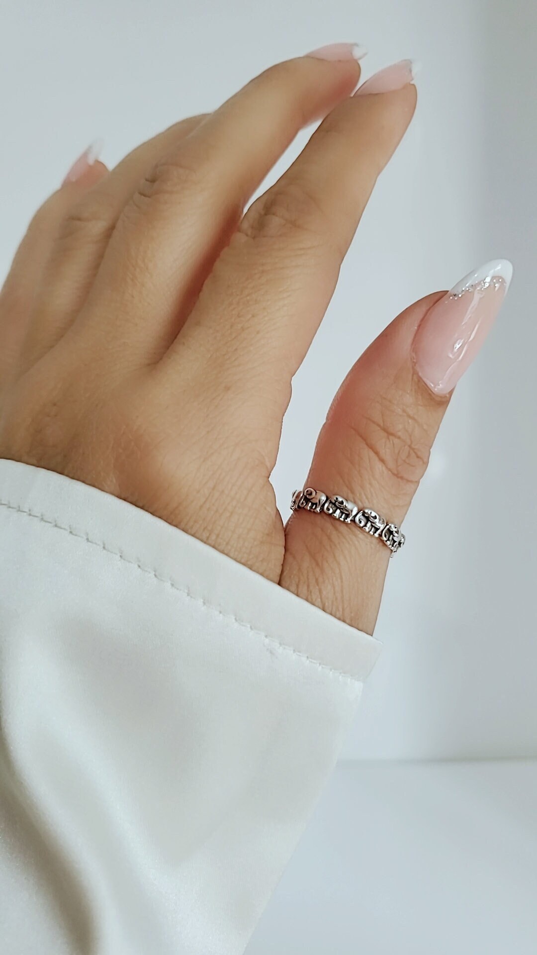 Sterling Silver Elephant Ring, Thumb Dainty Band, Statement Elephants ...