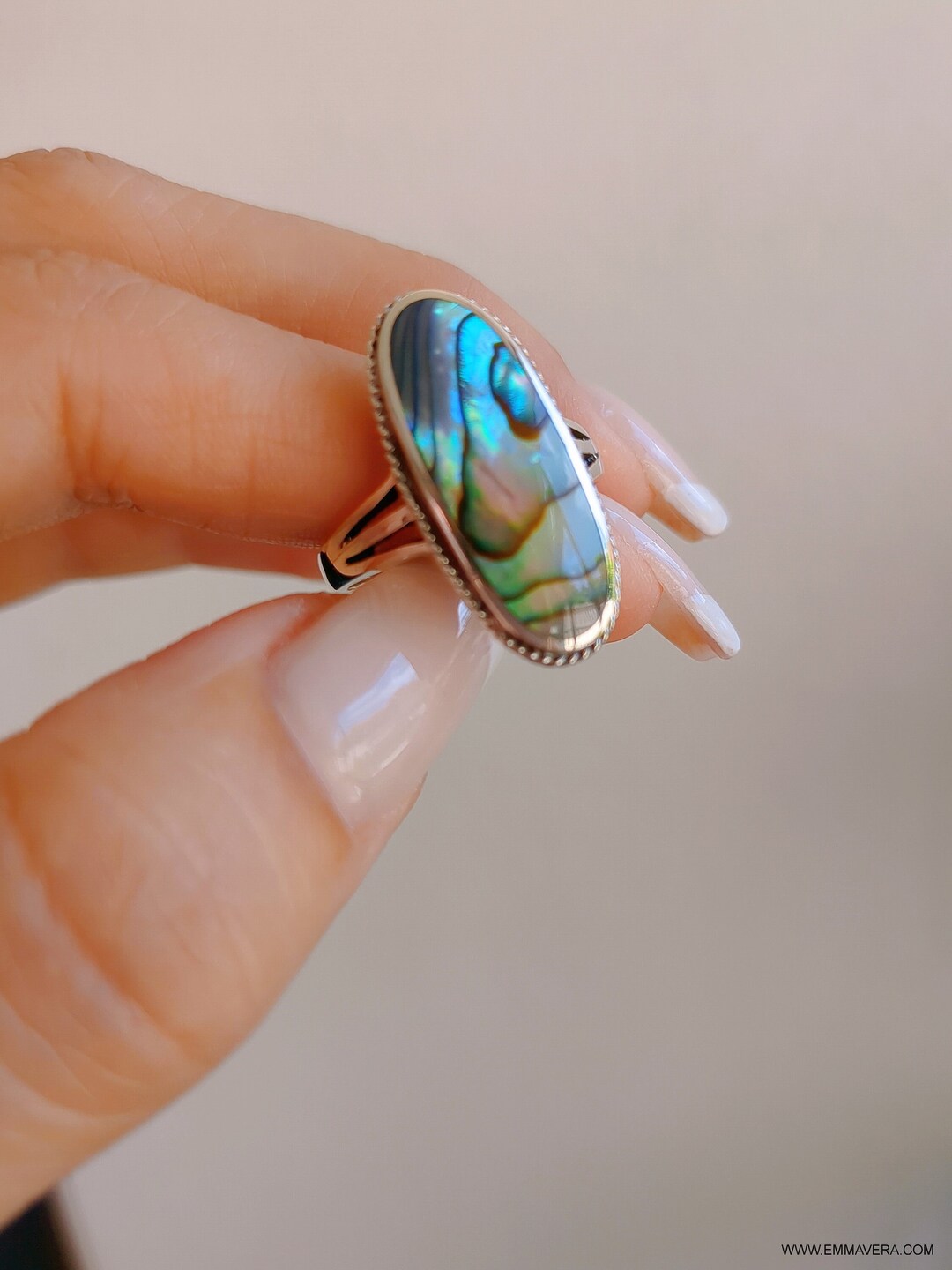 Sterling Silver Abalone Ring, Women's Ring, Ring, Genuine Abalone, 925 Stamped, Anniversary Gift ...