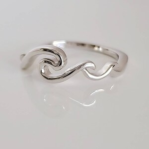Sterling Silver Waves Ring, Rolling Wave Ring, Beach Wave Ring, Ocean Tide Ring, 925 Stamped ...