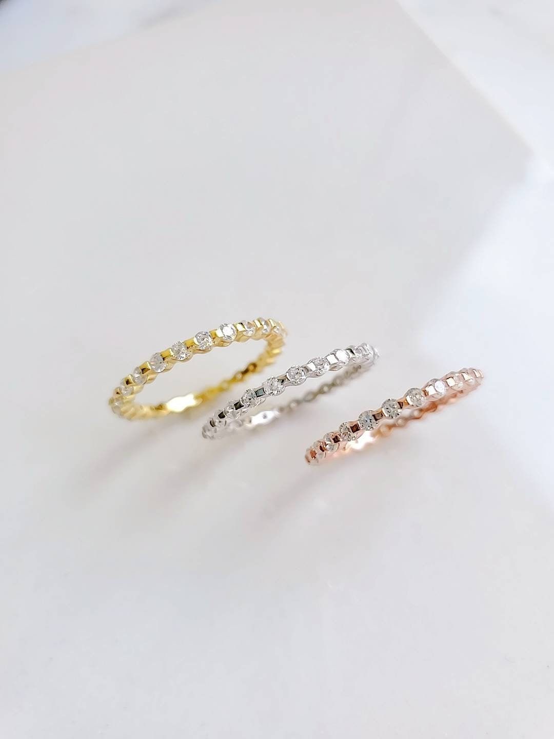 Statement Ring Gold, Rosegold Band, Sterling Silber Ring, Eternity Ring ...
