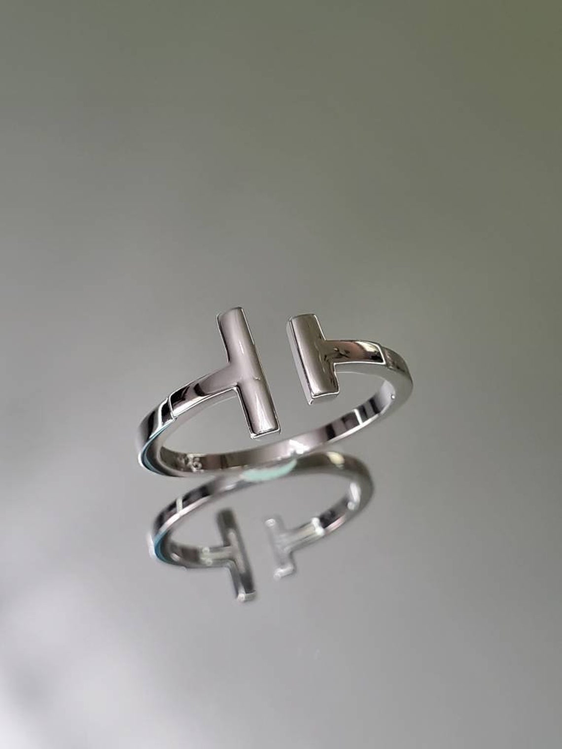 Bar Ring Sterling Silver Ring Double Bar Ring T Ring - Etsy