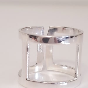 Sterling Silver Cuff Ring, Cage Ring, Geometric Ring, Trendy Jewelry ...
