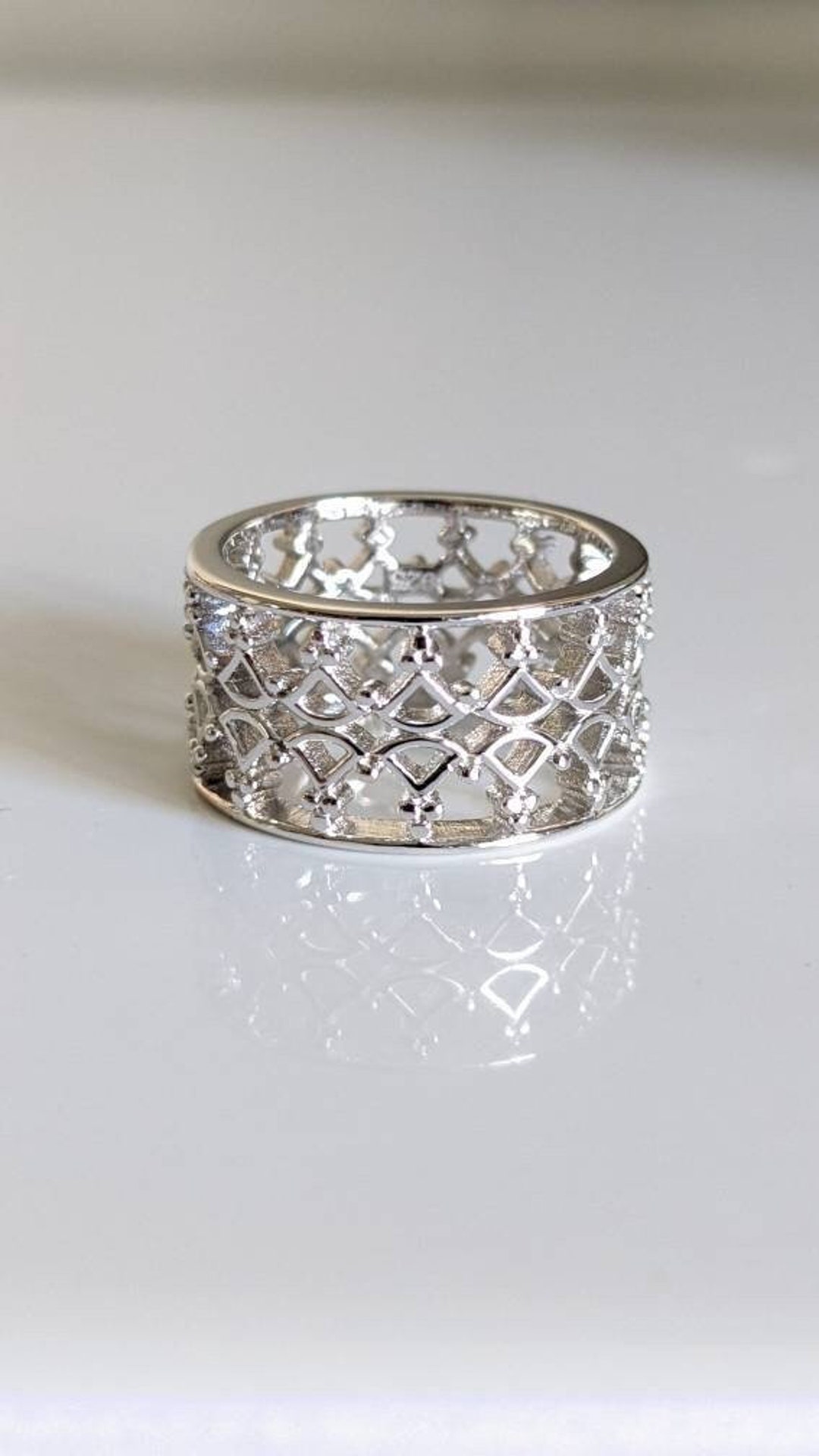 Sterling Silver Ring Wide Ring, Women's Band, 925 Silver, Statement ...