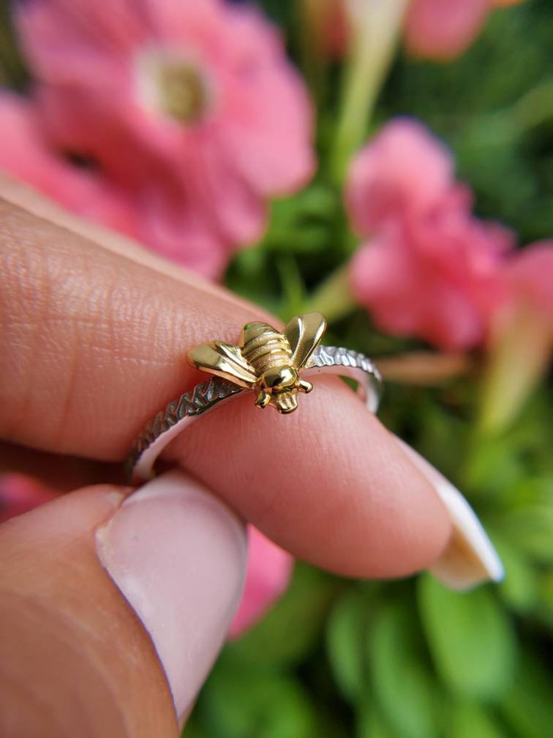 Bumble Bee Ring, Sterling Silver Bee Ring, Gold Plated Ring, Non ...