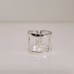 Sterling Silver Cuff Ring, Cage Ring, Geometric Ring, Trendy Jewelry ...