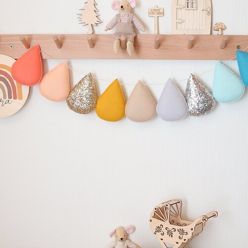 NEW Raindrops Garland Drop Garland Children's Room | Etsy