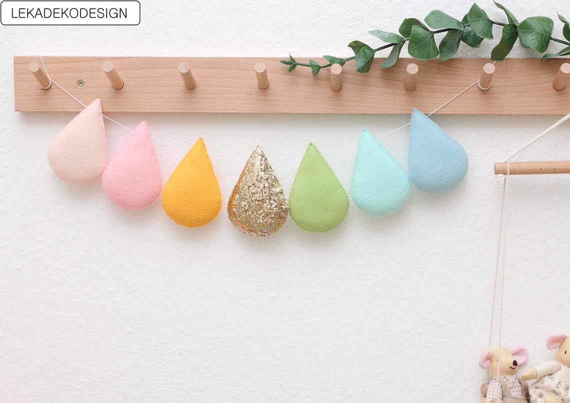 NEW Raindrops Garland Drop Garland Nursery Decoration - Etsy
