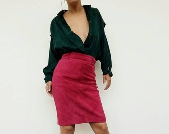 Red leather suit | Etsy