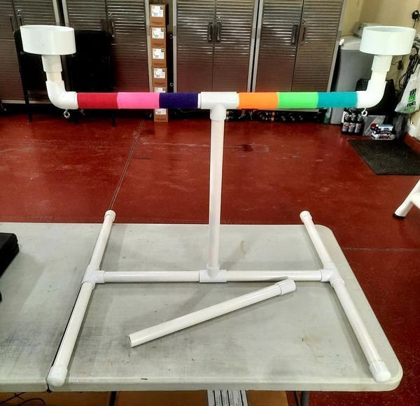 1 PVC Parrot Floor Perch Stand Wrapped W Bowls Macaw | Etsy