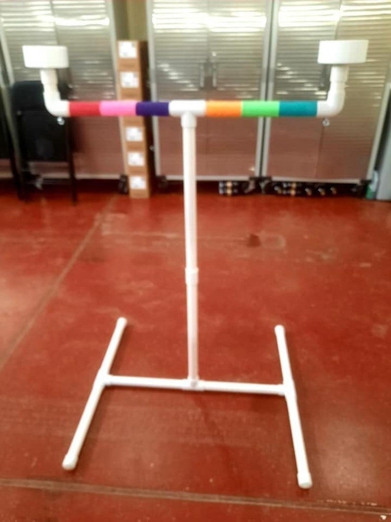 1" PVC Parrot Floor Perch \ Stand Wrapped W\ Bowls Macaw Size FREE ...